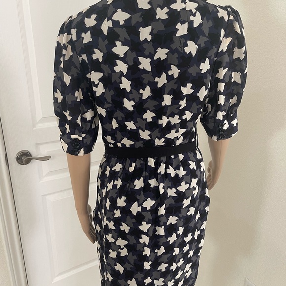 Milly of New York | Dresses | Milly Blue Bird Dress With Bows Belt Seen ...